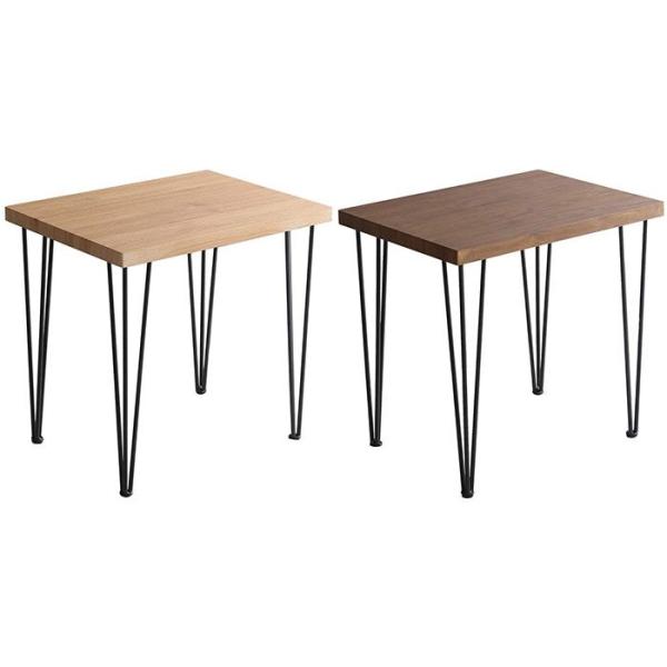 ヴィンテージテーブル75cm幅。カラーバリエーションは、シャビーオーク(JAN：4535306187903/品番：VT-75--SBO)、ウォールナット(JAN：4535306187910/品番：VT-75--WAL)です。鉄脚なのでスタイ...