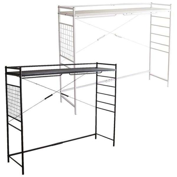 デットスペースになりやすいベッド上の空間を有効活用できるハンガーシェルフ。カラーバリエーションは、ブラック(JAN：4535306204471/品番：HGS-004--BK)、ホワイト(JAN：4535306204457/品番：HGS-00...