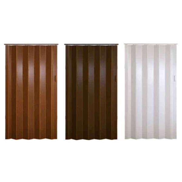 アコーディオンドア PVCパネル 高級感 工事不要 お手入れ簡単 建具 SOLIS ソリス 高級感溢れる工事不要な木目調パネルドア。カラーは、ライトブラウン（4535306208516/SH-16-PDR--LBR）、ダークブラウン（453...