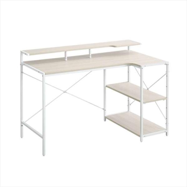 広々としたL字天板のシンプルデザインデスクです。ディスプレイ棚付きで、収納力も高くデスク周りを上手に使うことができます。高さ調節可能な可動棚付きで、本やプリンタなども収納できます。リバーシブル天板なので、お部屋に合わせた配置ができます。アジ...