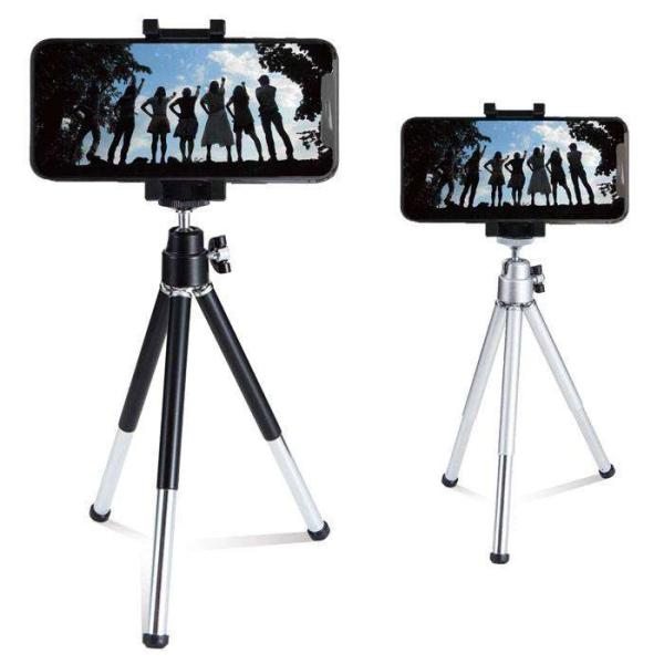 コンパクトで安定感のある2段伸縮タイプのスマートフォン用三脚です。脚部が2段階に伸縮しますので、お好みの高さに調整可能です。持ち運びにも便利なコンパクトタイプです。雲台は前後・左右に可動しますので、お好みの角度・位置で固定可能です。6.5イ...