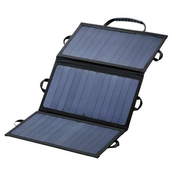 防災・アウトドアに最適。太陽光に当てるだけで充電ができるモバイルソーラー充電器です。ソーラーパネルの面に太陽光があたるように設置し充電する機器とケーブルで接続するだけで充電が可能です。従来のポリマーセルのソーラーパネルよりも太陽光からより多...