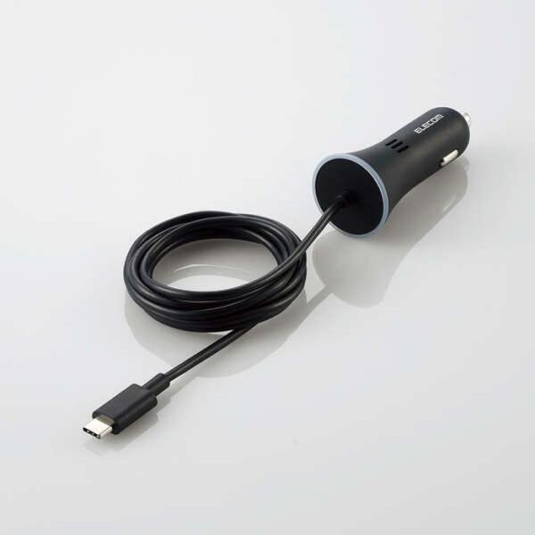 自動車のアクセサリソケットからUSB　Type-C(USB-C)コネクタを搭載しているPower Delivery対応のスマートフォンやタブレットを超高速充電できる車載充電器です。最大出力18W(5V/3A、9V/2A)で充電可能です。約1...