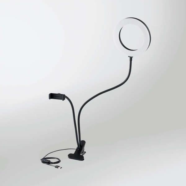 撮影・オンライン会議に最適なクリップタイプのリングライトです。室内でも明るく撮れるようになり「暗くて顔がよく見えない」を解決します。動画撮影や配信の際に必須のキャッチライト。リング状の光が瞳に映り、輝きのある表情を演出することができます。撮...