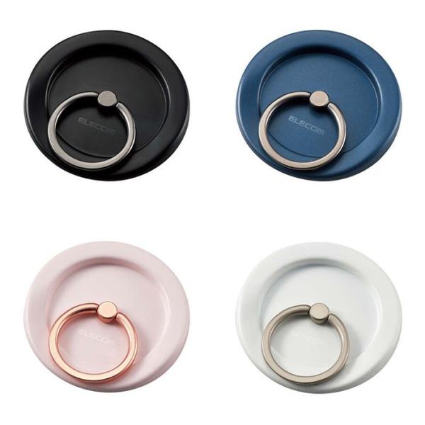 MagSafe対応iPhoneの背面に磁石の力で取り付けることができる、MAGKEEPスマホリングです。カラーバリエーションは、ブラック(JAN：4549550258159/品番：P-STRMKMFBK)、ネイビー(JAN：45495502...