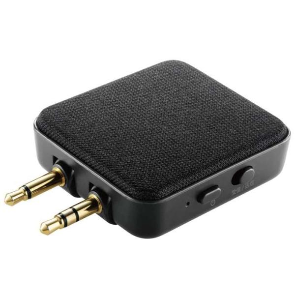 ■機内エンターテイメントやテレビの音をいつも使っている無線イヤホン・ヘッドホンで聴くことができるBluetoothオーディオトランスミッタ―/レシーバーです。  ■2本のφ3.5mmプラグがそれぞれ回転するスイング式で、2本/1本どちらのプ...