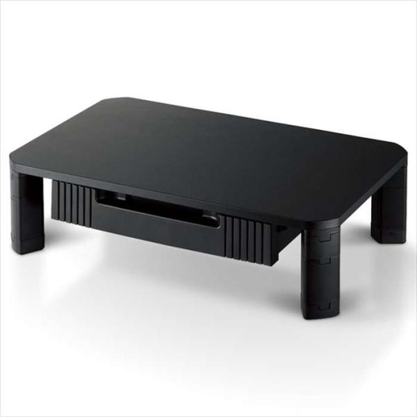 ■A4サイズの紙などが入る引き出し付きのモニタースタンドです。  ■モニターの高さを上げることで目線を上げることができ、パソコン作業時の姿勢を改善します。  ■取り外し可能な脚パーツで簡単に高さを3段階に調節できます。  ■32インチのモニ...