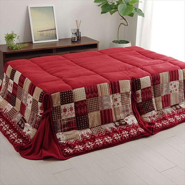 こたつ布団。サイズは約190ｘ250cm。カラーは、レッド（4550317204593：5578609）、ネイビー（4550317204616：5578709）、です。温かみのあるノルディック柄のこたつ布団。ふんわりやわらかなフランネル素材...