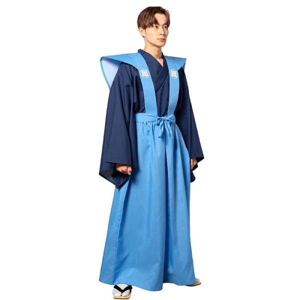 かっこいい系からおふざけ系まで豊富なラインナップが揃う「MEMコス」シリーズ！奉行人は立派な裃付きコスチューム。家紋風のプリント入りで本格的な作りになっています。着物は被りで着用できる仕様で着崩れしにくいです。袴風スカートはウエストゴムでは...