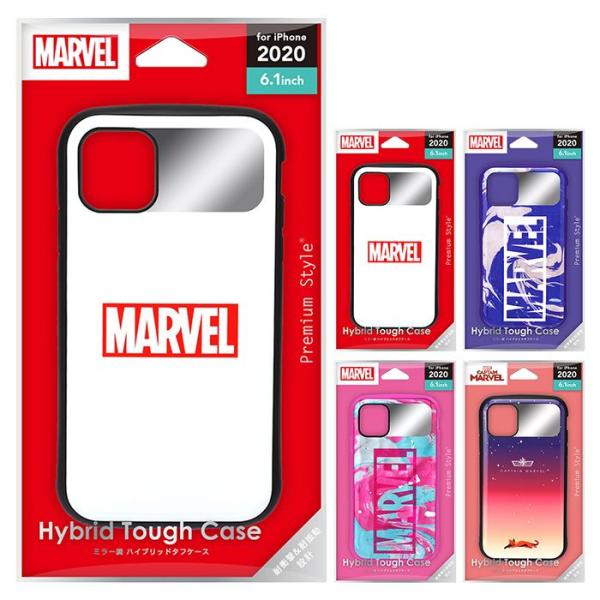 「MARVEL」ロゴデザインのiPhone 12 /12 Pro用ハイブリッドタフケースです。カラーバリエーションは、ロゴ/ホワイト(JAN：4562358119354/品番：PG-DPT20G24MVL)、ロゴ/パープル(JAN：4562...