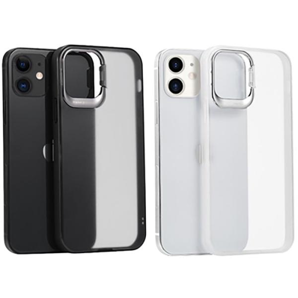 [耐衝撃] カメラレンズ保護可能でワイヤレス充電に干渉しないスタンド付ケース。カラーバリエーションは、フロストブラック(JAN：4570025833298/品番：LP-IP21SHSBK)、フロストホワイト(JAN：457002583330...