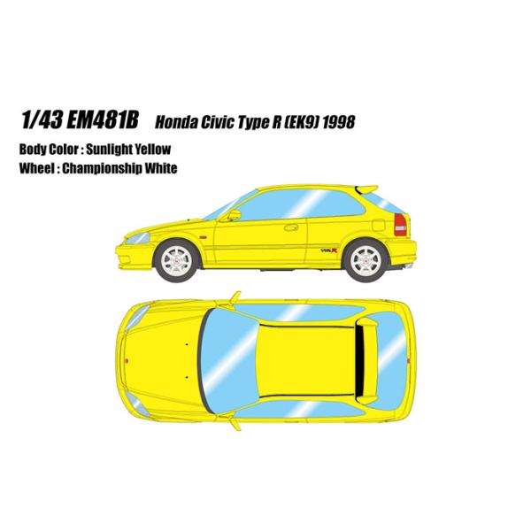 『EIDOLON(アイドロン)』の1/43スケール・ハンドメイド・モデルカーとして製作した「ホンダシビックタイプR(EK9)1998」です。ホンダが誇るスポーツグレード「タイプR」シリーズの3車種目として1998年に後期型として発売された「...