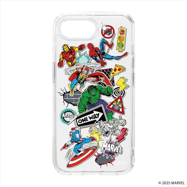 「MARVEL」デザインのインナーシートがセットになったiPhone 16e用 クリアハイブリッドケースです。iPhone本体の色を活かす透明タイプのインナーシートは気分に合わせて取り外しが可能です。ケースは耐久性のあるポリカーボネイトとし...