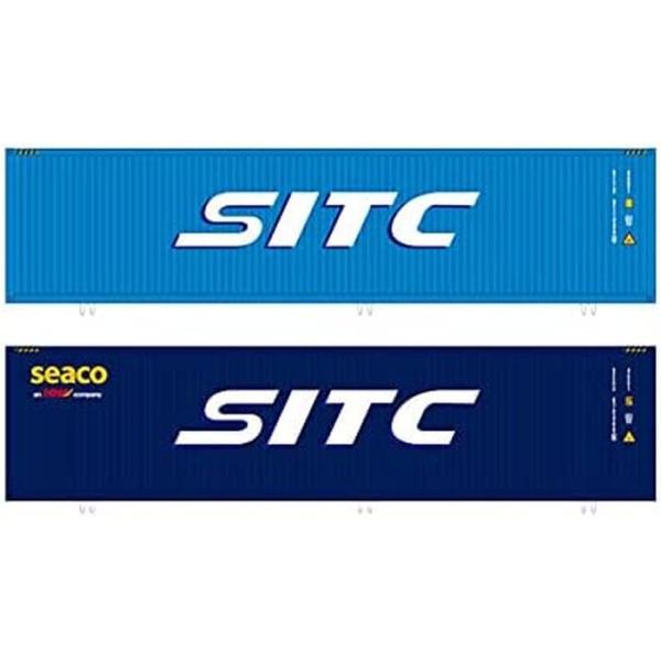 モデルアイコンのHOゲージ用、40ftハイキューブコンテナ SITCです。1/80 40ftハイキューブシリーズの新デザインです。SITCコンテナの登場です。今回は番号だけではなく地色の違う2色をひと製品に同封した新様式です。