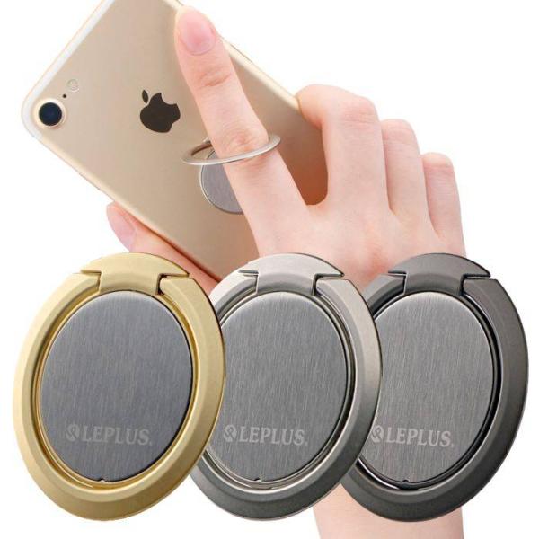 スマホリング。超極薄(最薄部：1.8mm)スマートフォンリング/落下防止/動画視聴に便利なスタンド機能/リング部分が360°自由に回転/iPhone8、8Plus、X、XS、XS Max等の背面ガラス素材の端末向けに専用フィルム2枚付属。