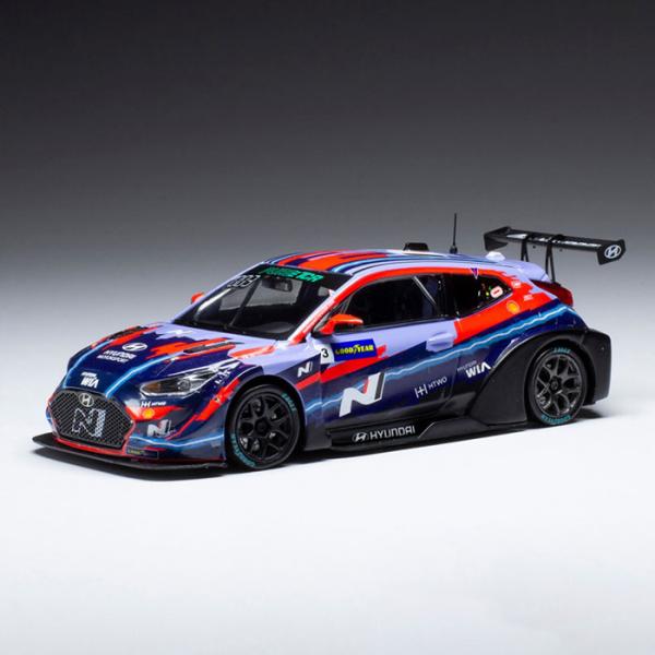 1/43スケールのミニカー。IXO 1/43 ヒュンダイ ヴェロスター N ETCR 2021年ETCRフランス Pau-Arnosサーキット #3 T. Chilton。