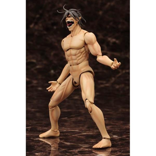 レン・イェーガー 巨人Ver.、フルアクションプラモデルになって登場！劇中のイメージを見事に投影した肉体造形と、それを損なわない巧みな関節可動の融合により、独特なスタイル再現とプレイバリューを両立したプラモデルです。頭部を差し替えることによ...