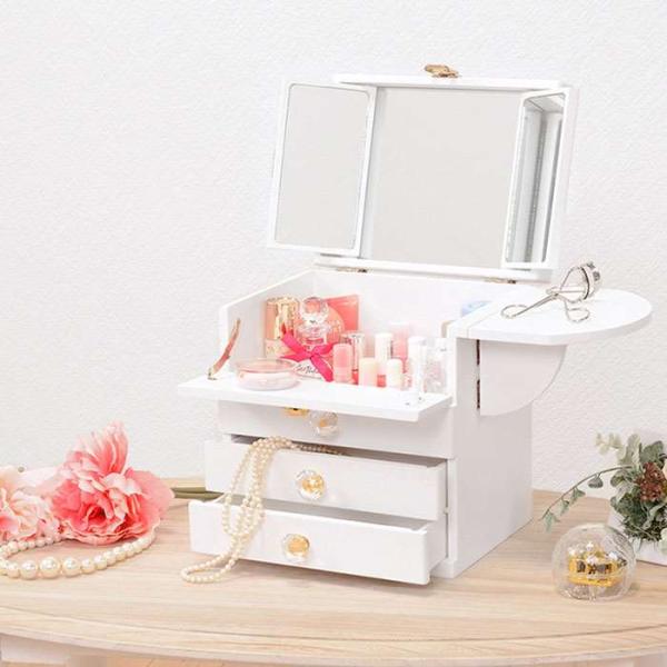 ジュエリーボックス。カラーは、ホワイト（4934257238809：2101727000・MUD-6835WH）、ピンク（4934257238793：2101726900・MUD-6835PI）、ブラウン（4934257244862：210...