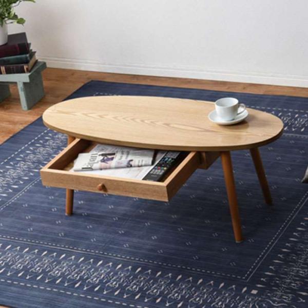 引き出し付きテーブル。カラーは、ブラウン（4934257270267：2101925500・MT-6350BR）、ナチュラル（4934257270274：2101925600・MT-6350NA）、です。両側から取り出せる引出し付きテーブル...