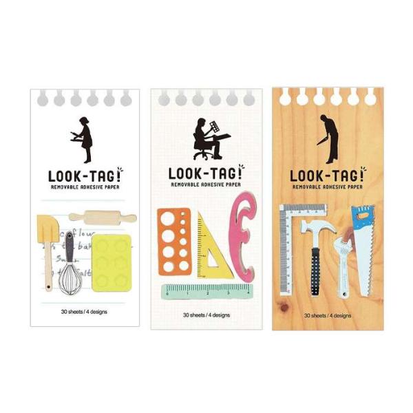 LOOK TAG！。OCCUPATION / オキュペーションシリーズ。OCCUPATION SERIES【職人シリーズ】は職人さんの道具を集めてアイコンにした付箋のシリーズです。一つ一つかわいい道具のアイコンがノートや本にかわいい目印とな...