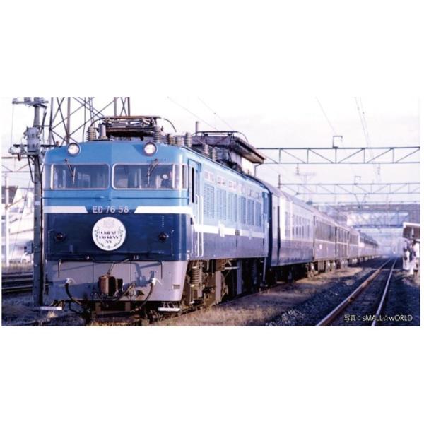 ●ED76のJR貨物試験塗装機は、JR移行後間もない昭和63年(1988)にそれまでの赤2号単色の塗装から濃淡の青色に白帯を巻いた特徴的な塗色で登場しました。全8機が門司機関区に配置され、九州全域の貨物列車を中心にブルートレインなど旅客列車...