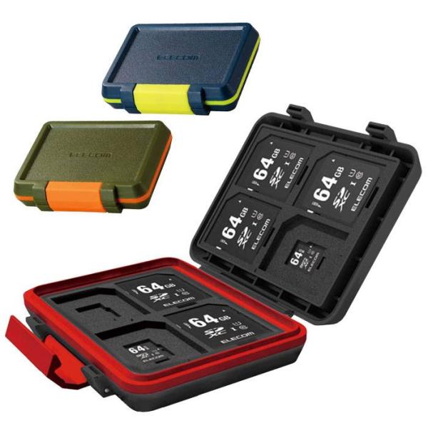 SDカードとmicroSDカードをコンパクトに収納できる耐衝撃メモリカードケースです。クッション素材がカードにしっかりフィットし、外部からの衝撃を緩和します。外部からの水やホコリの侵入を軽減する、シリコン製パッキンをケースの噛み合わせ部分に...
