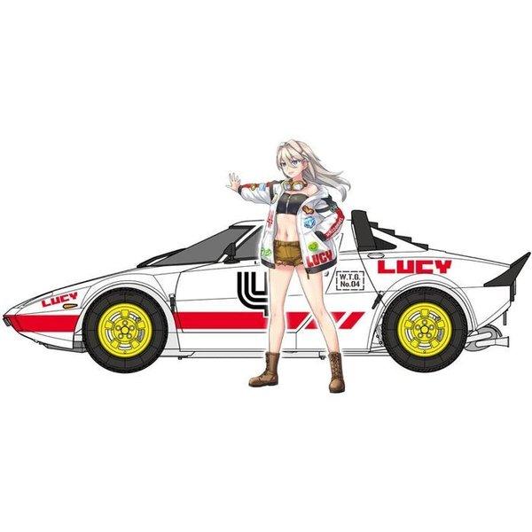 1/24 ワイルドたまごガールズ No.04 ランチア ストラトス ルーシー マクドネル w/フィギュア プラモデル 模型。