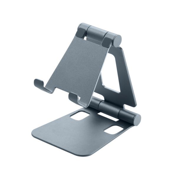 2つの関節を搭載し、前後に位置調整することができるスマートフォンスタンド。。