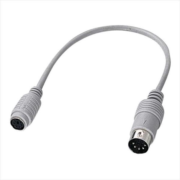 DOS/Vパソコンのキーボードコネクタを変換するケーブルです。ミニDIN6pinのキーボードをDIN5pinコネクタに変換可能です。銅製の高密度編組みシールド材の内側に密閉型のアルミシールド処理を施した二重シールドケーブルで、低域から高域ま...