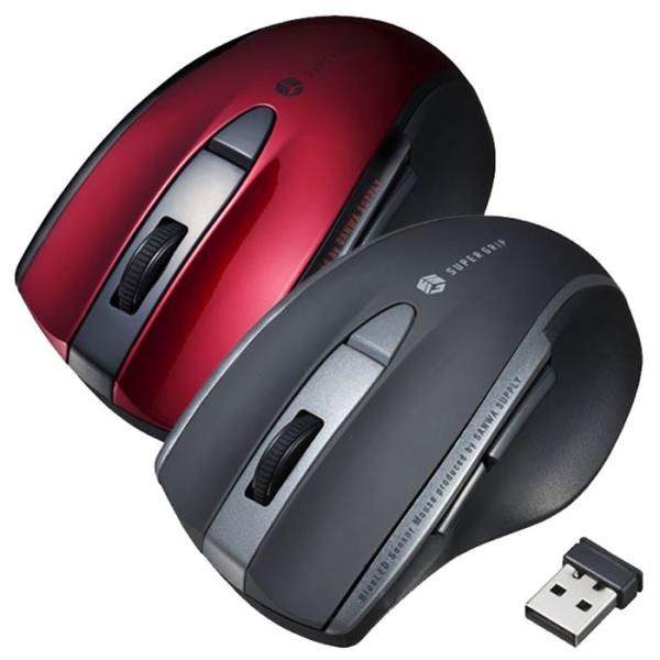 手に吸い付くようなグリップ感でつかみやすい形状のワイレスマウスです。「かぶせ持ち」「つまみ持ち」などの様々なグリップスタイルに対応した形状です。左ボタン、右ボタンに静音スイッチを採用しており、公共の場や会議中の操作などでの使用に便利です。マ...