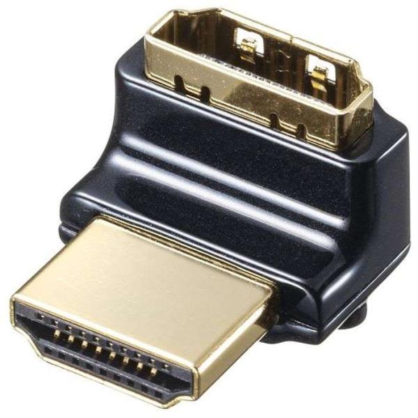 ●HDMI端子（メスコネクタ）を上向きにするアダプタ。テレビやプロジェクタ-などのAV機器のHDMI端子(メスコネクタ）を上向きに変えるL字型のアダプタです。機器裏側のスペースが狭くケーブルのコネクタが邪魔になる時にケーブルをスッキリ配線す...