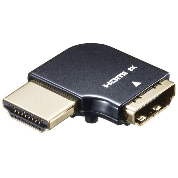 ●HDMI端子（メスコネクタ）を左向きにするアダプタ。テレビやプロジェクタ-、パソコンなどのAV機器のHDMI端子(メスコネクタ）を左向きに変えるL字型のアダプタです。機器裏側のスペースが狭くケーブルのコネクタが邪魔になる時にケーブルをスッ...