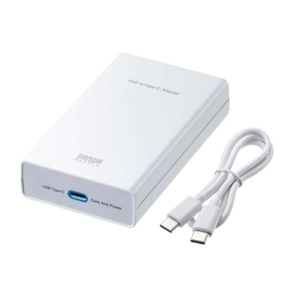 ●PoE（Power Over Ethernet）をUSB Type-Cに変換し、パソコンやタブレット、POS端末などにPD給電をしながら安定したデータ通信を行うことができるアダプタです。<br>●本体がPoE電力で動作するので...