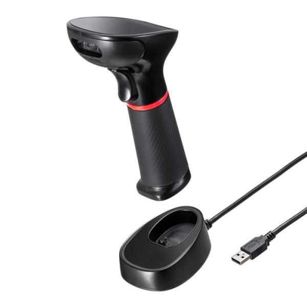 2.4Gワイヤレス対応でケーブルが邪魔になりません。2.4Gのレシーバ―は充電クレードルの機能もあり、クレードルにバーコードリーダーを置くことで充電と収納が行えます。バーコードリーダー上面にLEDが搭載されており、レシーバーと接続できている...