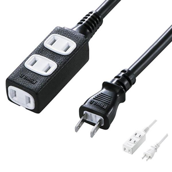 耐久性、耐寒性に優れた3個口タイプのスリムな電源延長コードです。コードは耐久性の高い、ソフトVCTコード（1.25平方ミリメートル）を採用しています。側面の1個口はアースピン付きプラグも差し込める構造になっています。用途はタップの延長や分岐...