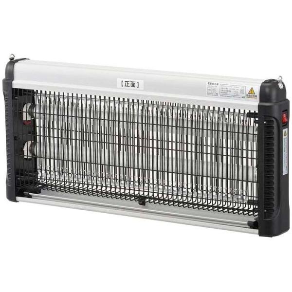 誘虫効果の高い光で虫を誘い高電圧で撃破。電源スイッチ付き。屋内専用。吊り下げ設置。