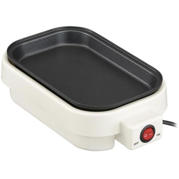 スイッチを押すだけで簡単に調理できます。フッ素樹脂プレートでお手入れ簡単。軽量コンパクトで使いやすい。