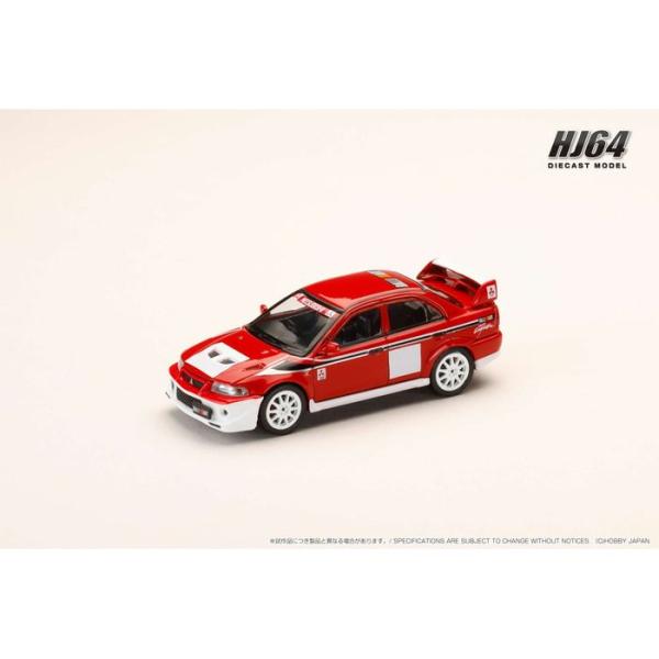 ホビージャパン｜1/64 三菱 LANCER RS EVOLUTION 6 (CP9A)  2000 RALLIART ホワイト/レッド ミニカー 模型 ホビー。
