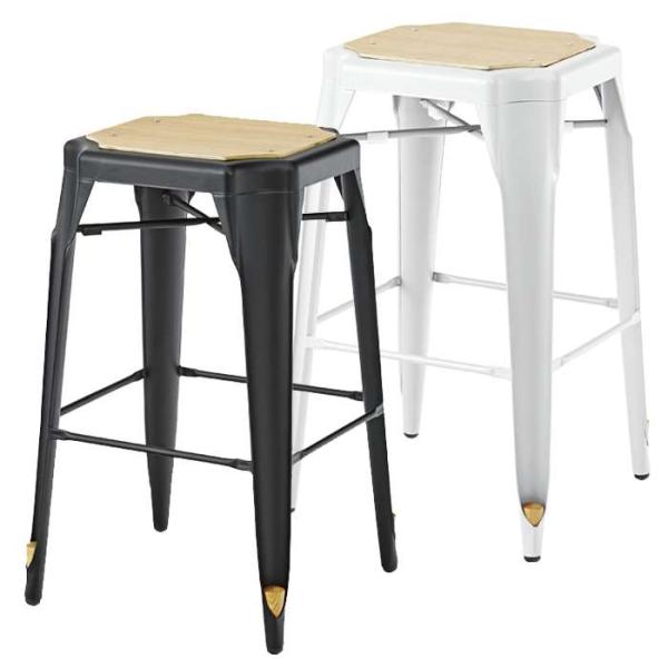 ハイスツール。スチール脚のスツール。ハイタイプ。スタッキングが可能です。カラーはBK（4985155202386：PC-461BK）、WH（4985155202393：PC-461WH）、の2タイプ。