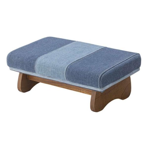 正座椅子。ローチェア。ミニスツールとしても便利。おしゃれなパッチワークデニムのような生地の座面です。