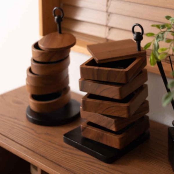 デスク上収納 デスクトップ収納 卓上収納 小物収納 収納グッズ 木製 天然木 スチール リビング 玄関 書斎 寝室 洗面所 天然木の質感とシルエットが特徴的な小物入れ。バリエーションは、A（4985155217717/GUY-920A）、B...