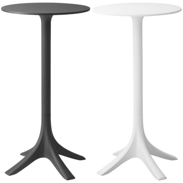 ポリプロピレン製のお洒落なハイテーブルです。カラーバリエーションは、BK(CL-491BK/4985155224753）WH（CL-491WH/4985155224760）です。
