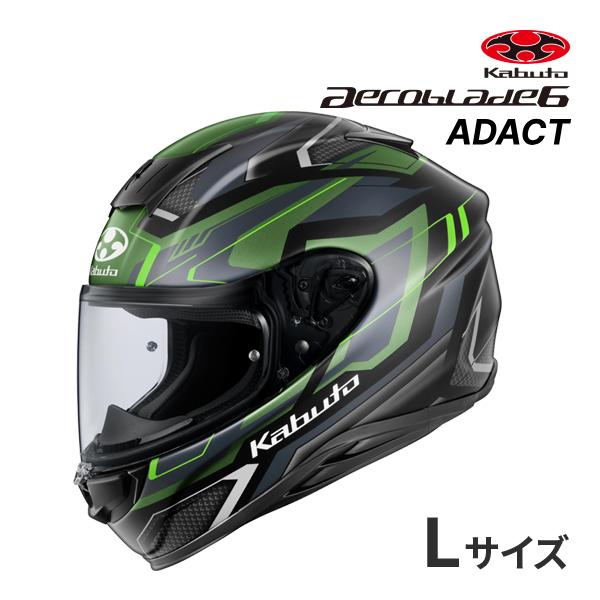 OGKカブト AEROBLADE-6 ADACT風との一体化を表現した疾走感のある王道スポーツスタイルモデル。■カラー：フラットブラックグリーン■サイズ：L(59-60cm)※サイズはあくまで目安です。製品の設計により同じサイズ表示でも装着...