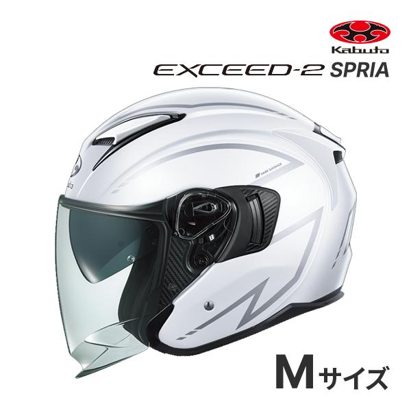 OGKカブト EXCEED-2 SPRIA スプリアモデルの造形美を際立たせる、精緻なミニマルグラフィック。■カラー：パールホワイトシルバー■サイズ：M(57-58cm)※サイズはあくまで目安です。製品の設計により同じサイズ表示でも装着感が...