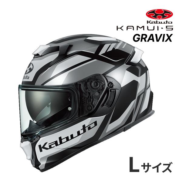 OGKカブト KAMUI 5 GRAVIXダイナミックで先進的なシェイプが際立つ、スポーティなグラフィックデザイン。■カラー：フラットブラックグレ−■サイズ：L(59-60cm) ※サイズはあくまで目安です。製品の設計により同じサイズ表示で...
