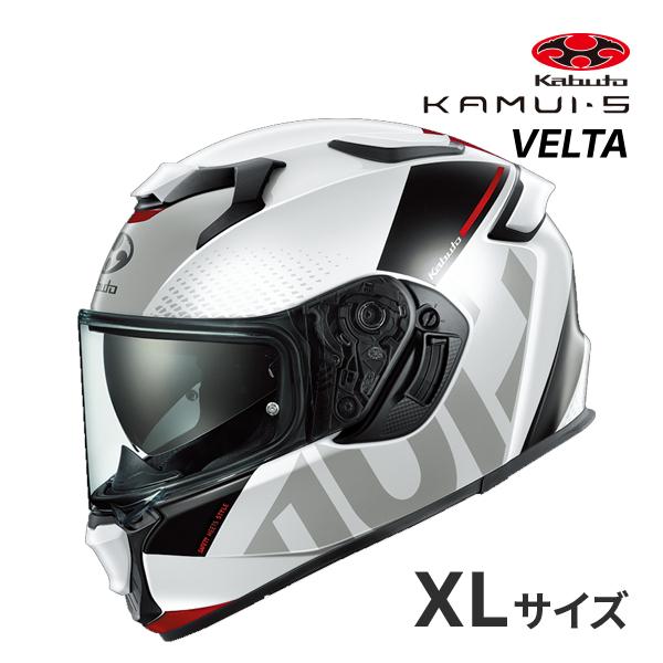 OGKカブト KAMUI-5 VELTAヘルメットをよりファッショナブルに楽しめる、洗練されたグラフィックデザイン。■カラー：ホワイトレッド■サイズ：XL(61-62cm)※サイズはあくまで目安です。製品の設計により同じサイズ表示でも装着感...