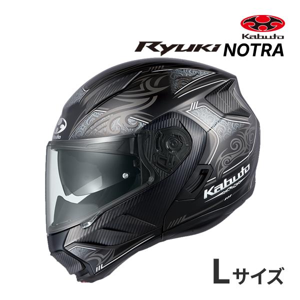 OGKカブト RYUKI NOTRAトライバル模様の力強さと、ラインが魅せる鋭さは走りの軌跡を脳裏に刻むような魅惑のグラフィック。■カラー：フラットブラック■サイズ：L(59-60cm)※サイズはあくまで目安です。製品の設計により同じサイズ...