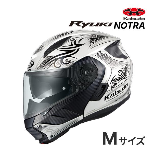 OGKカブト RYUKI NOTRAトライバル模様の力強さと、ラインが魅せる鋭さは走りの軌跡を脳裏に刻むような魅惑のグラフィック。■カラー：パールホワイトブラック■サイズ：M(57-58cm)※サイズはあくまで目安です。製品の設計により同じ...