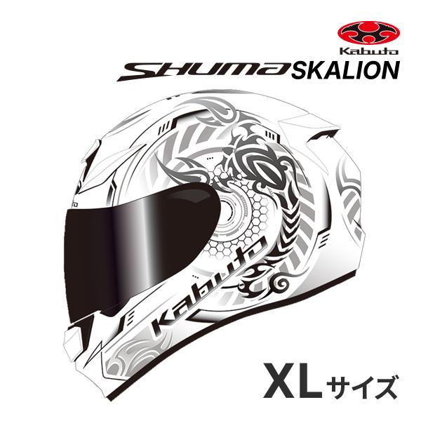 OGKカブト SHUMA SKALIONスコーピオンの本能とトライバルの未来感が共鳴。新次元の躍動感を生み出すグラフィックモデル。■カラー：パールホワイトシルバー■サイズ： XL(61-62cm)※サイズはあくまで目安です。製品の設計により...