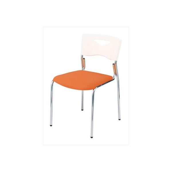 【カタログあり】【お見積もりOK】【送料無料】多目的チェア 23-6210-0012 オレンジ(ファブリック調) ニシキ工業 FCS-W90【1単位】
